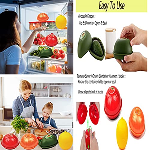 AISIBO Lemon Storage Containers, Lime Saver Fresh Set and Line Lime Saver Fresh Keeper Fruit Storage Holder for Fridge