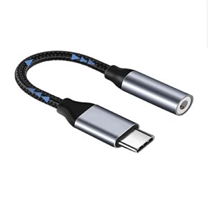 peotriol usb c to 3.5mm dongle adapter, type c headphone audio jack cable cord hi-fi dac chip for ipad air 5th, samsung galaxy s22 s21 ultra z flip note 20, pixel 6/5 (1pcs)