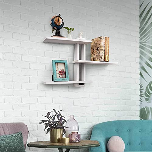 Emfogo Floating Shelves Wall Mounted, Rustic Wood Wall Shelves for Wall Decor, 3 Tier Wall Shelf for Bedroom/Bathroom/Living Room/Kitchen/Laundry Room Storage & Decoration