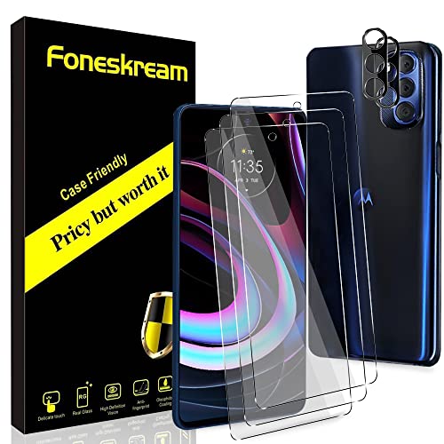 Foneskream [3+2 Pack] Compatible for Motorola Moto G Stylus 2022 Screen Protector + Camera Protector Tempered Glass (4G 6.8 inch)