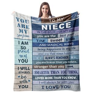 cujuyo niece gifts from auntie blanket, birthday gifts for niece from uncle throw blanket 60"x50", nieces graduation gift ideas blankets throws, niece gifts from aunt, best niece gifts on christmas