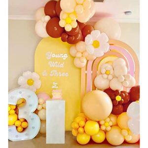 Sugoiti Daisy Spring Balloons Garland Arch Kit Orange Red Yellow Cream Flower 113PCS Latex Balloon for Baby Shower Home Garden Decor Decoration Kids' Birthday Party