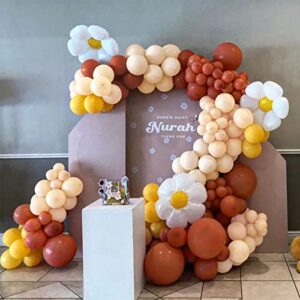 Sugoiti Daisy Spring Balloons Garland Arch Kit Orange Red Yellow Cream Flower 113PCS Latex Balloon for Baby Shower Home Garden Decor Decoration Kids' Birthday Party