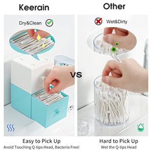 Qtips Holder Bathroom set Organizer and storage for Countertop,black q tip holder Drawer Organizer for Cotton Ball, Cotton Swab box,q-tip Cotton Round Pads holder, Floss pick dispenser (White)