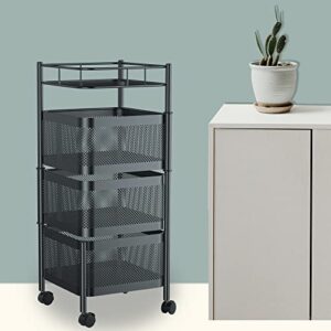 homelet rotating multi layers storage shelf rolling carts free-standing rust-proof vegetable storage rack baskets for kitchen living room bathroom bedroom office fruit organizer