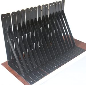 16 pack l11" x h 8" black heavy duty shelf brackets with screws metal shelf brackets shelf support angle brackets for shelves l brackets heavy duty floating shelf brackets