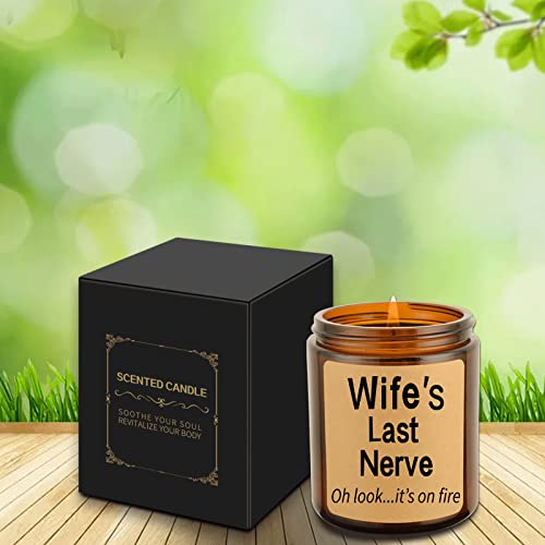 Gifts for Wife from Husband - Wife Gifts - Mothers Day Gifts for Wife - Funny Anniversary Romantic I Love You Gifts for Thanksgiving Christmas- LUOYUO Lavender Scented Candles