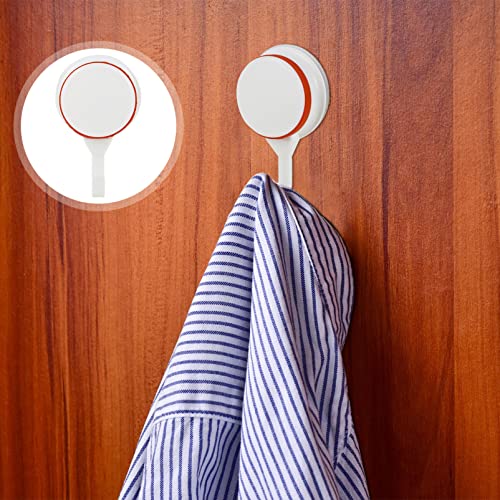 Housoutil Wall Mounted Hooks Suction Hooks Vacuum Suction Cup Hooks Heavy Duty Shower Hooks Suction Hanger Removable Wall Hook for Bathroom Kitchen Towel Robe Loofah White Heavy Duty Hooks