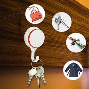 Housoutil Wall Mounted Hooks Suction Hooks Vacuum Suction Cup Hooks Heavy Duty Shower Hooks Suction Hanger Removable Wall Hook for Bathroom Kitchen Towel Robe Loofah White Heavy Duty Hooks