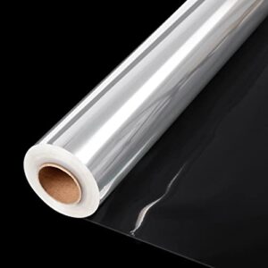 popgiftu clear cellophane wrap roll | unfolded 34 inches wide x 148 feet long | 3 mil thicken cellophane roll for baskets gifts flowers food safe cello rolls