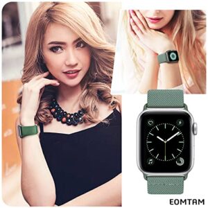 EOMTAM 5 Pack Stretchy Nylon Compatible for Apple Watch Band 38mm 40mm 41mm 42mm 44mm 45mm Women Men,Elastic Cloth Sport Wristbands Solo Loop for iWatch Series 8 7 6 SE 5 4 3(38,Green)