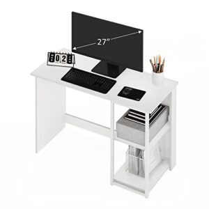 Furinno Camnus Modern Living Computer Desk 40 Inch, Solid White/White