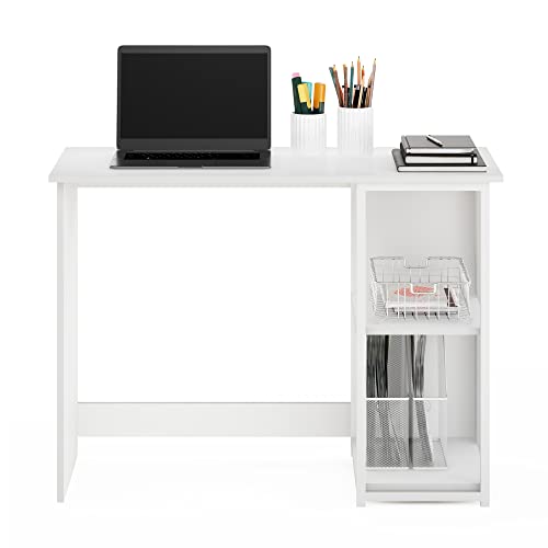 Furinno Camnus Modern Living Computer Desk 40 Inch, Solid White/White