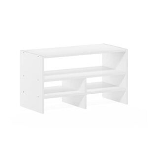 furinno hermite desk top organizing shelf bookcase, white