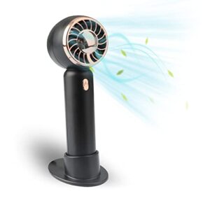 portable fan, rechargeable mini handheld fan, cute design 3 speed personal small desk fan with base, lightweight makeup usb fan for stylish girl women men indoor outdoor,suitable as a gift