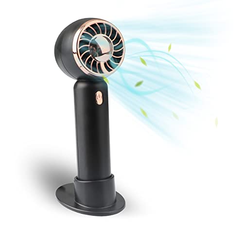 Portable Fan, Rechargeable Mini Handheld fan, Cute Design 3 Speed Personal Small Desk Fan with Base, Lightweight Makeup USB Fan for Stylish Girl Women Men Indoor Outdoor,suitable as a gift