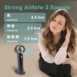 Portable Fan, Rechargeable Mini Handheld fan, Cute Design 3 Speed Personal Small Desk Fan with Base, Lightweight Makeup USB Fan for Stylish Girl Women Men Indoor Outdoor,suitable as a gift