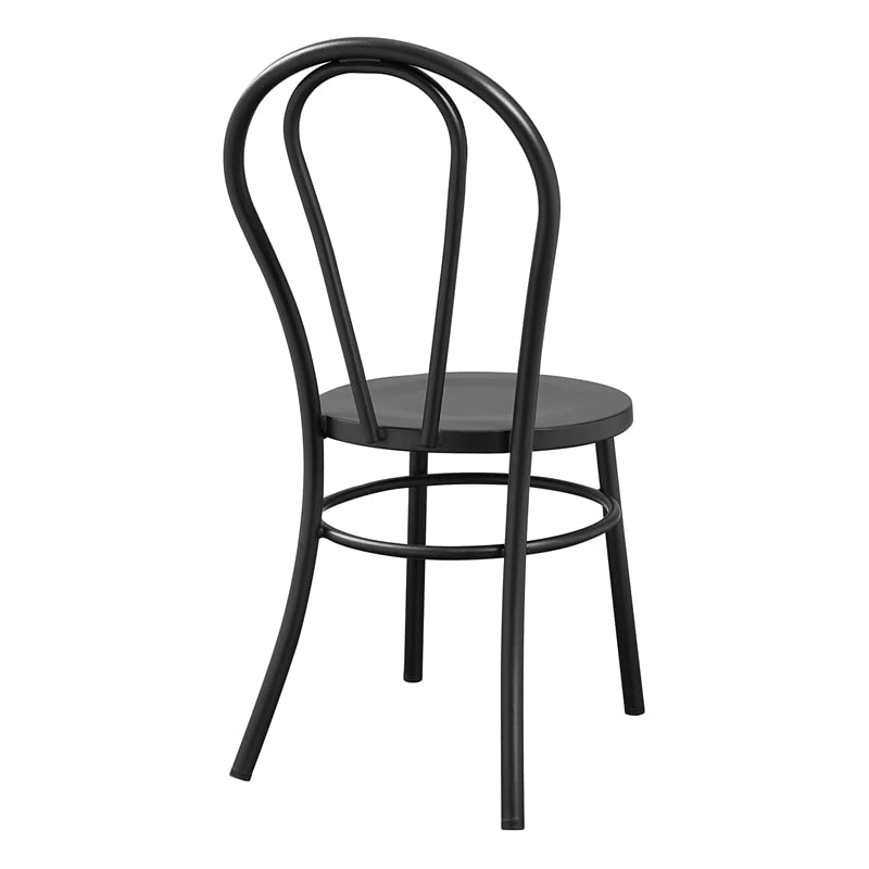 OSP Home Furnishings Odessa Cafe Bistro Metal Dining Chair 2-Pack, Matte Black Finish