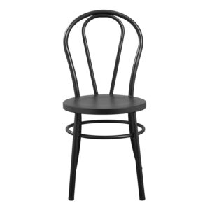 OSP Home Furnishings Odessa Cafe Bistro Metal Dining Chair 2-Pack, Matte Black Finish