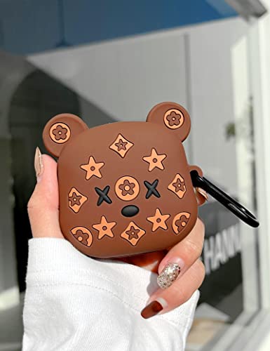 Cute Case for Beats Fit Pro Case Cover 3D Kawaii Funny Food Design Silicone Shell Anti-Fall Cover for Beats Fit Pro Charging Case for Girls Women Boy Men (Beats Fit Pro, Cute Bear)