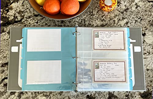 Modern Cuisine Recipe Organizer Binder Bundle with Recipe Cards and Recipe Card Protectors