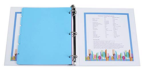 Modern Cuisine Recipe Organizer Binder Bundle with Recipe Cards and Recipe Card Protectors