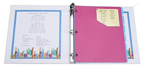 Modern Cuisine Recipe Organizer Binder Bundle with Recipe Cards and Recipe Card Protectors