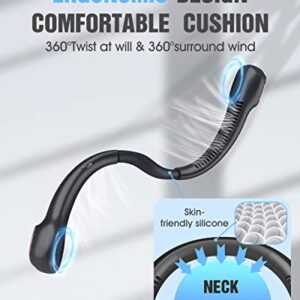 Bladeless Neck Fan, Portable Fan Rechargeable, Personal Fan, Hands Free Around the Neck Fan, 3 Speeds 4000mAh Battery Operated Wearable Cooling USB Hanging Neck Fan for Office, Travel, Outdoor