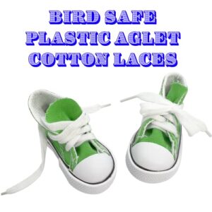 5604 Pk4 Sneaker Shredders Mandarin Bird Toys by M&M - Mini Cotton Canvas Rubber Sole Aglet Lace Foot Toy, Easy to Stuff with Material, Perfect for Parrot Parrotlet Budgie Cockatiel African Grey