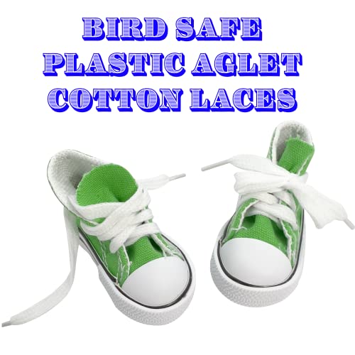 5604 Pk4 Sneaker Shredders Mandarin Bird Toys by M&M - Mini Cotton Canvas Rubber Sole Aglet Lace Foot Toy, Easy to Stuff with Material, Perfect for Parrot Parrotlet Budgie Cockatiel African Grey