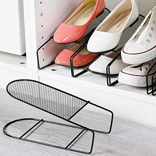 TAZSJG Iron Double Layers Shoe Organizer Modern Shoe Rack Storage Shoe Organiser Stand Shelf for Living Room Space Saver