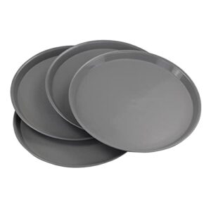 innouse 4 pack food service tray round, waitress tray restaurant drink tray, gray, r