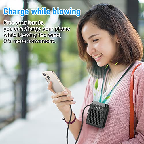 Personal Waist Clip Fan, TFNN 10000mAh Personal Neck Fan with Strong Light FlashLight, Rechargeable Personal Fan, Hands-free USB Belt Fan for Outdoor Works, Cycling, Fishing, Gardening, Hiking, Sports, Camping