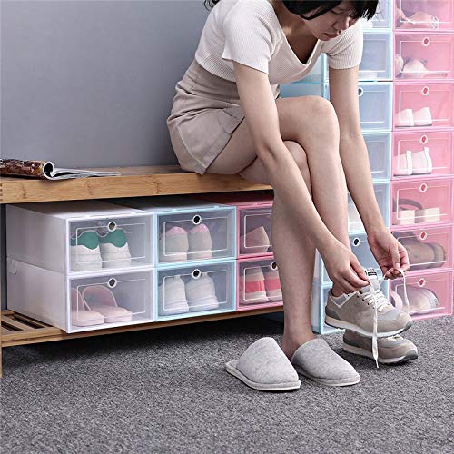 TAZSJG Foldable Clear Shoes Box Storage Shoe Box Drawer Organizer Household DIY Shoe Box Drawer Divider Home Storage Stacking (Color : F)