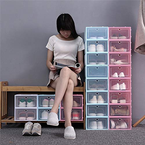 TAZSJG Foldable Clear Shoes Box Storage Shoe Box Drawer Organizer Household DIY Shoe Box Drawer Divider Home Storage Stacking (Color : F)