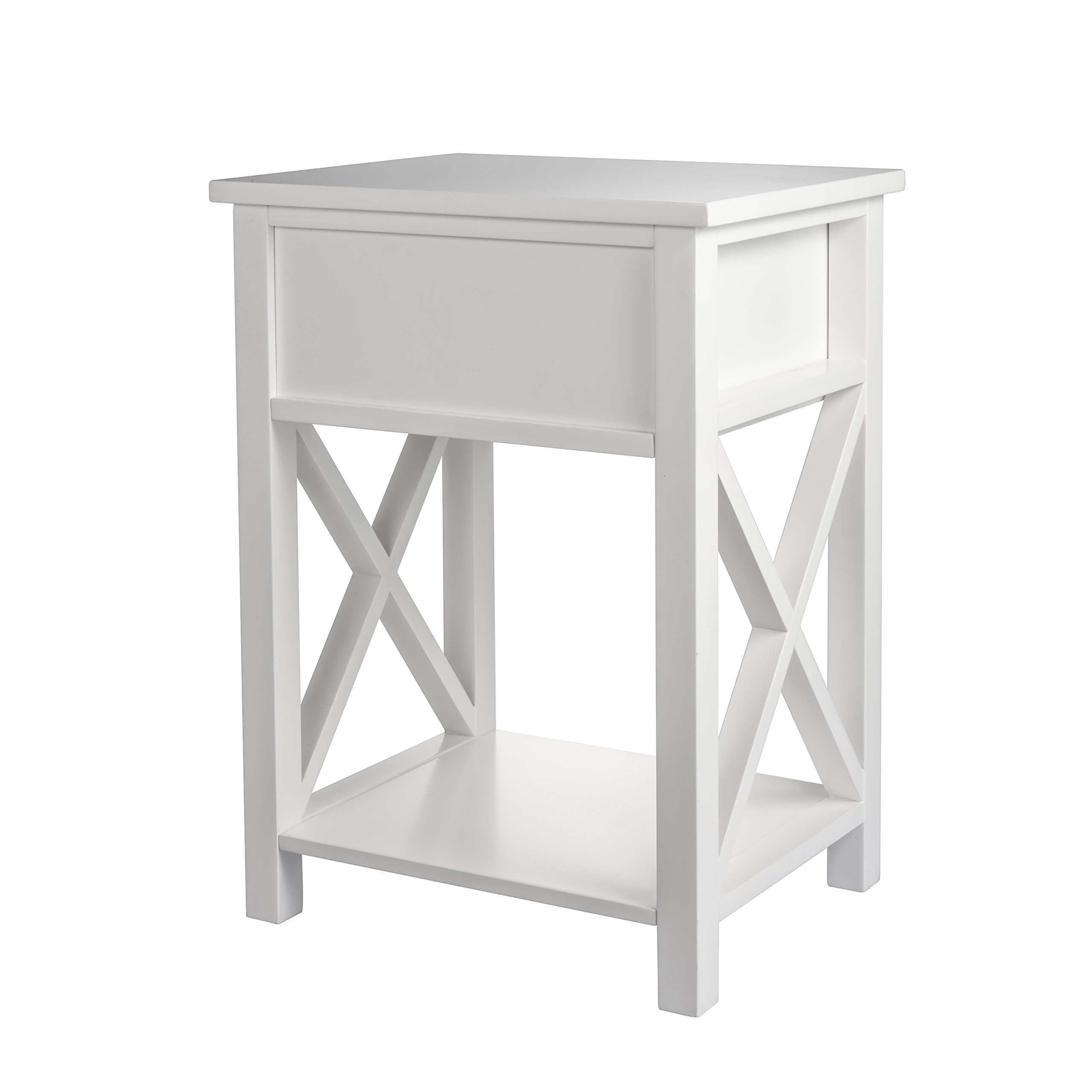 MAGIC UNION X-Design Side End Table Night Stand Storage Shelf with Bin Drawer