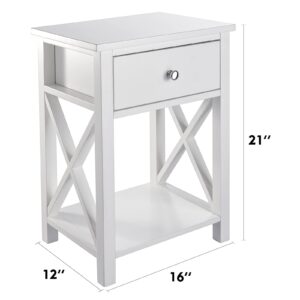 MAGIC UNION X-Design Side End Table Night Stand Storage Shelf with Bin Drawer