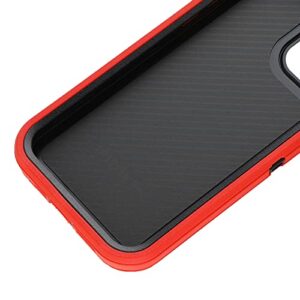 for iPhone 12 Case iPhone 12 Pro Case Shockproof Dropproof Heavy Duty 3 Layers Full Body Protection Phone Case for Apple iPhone 12 & 12 Pro 6.1 inches Red/Black