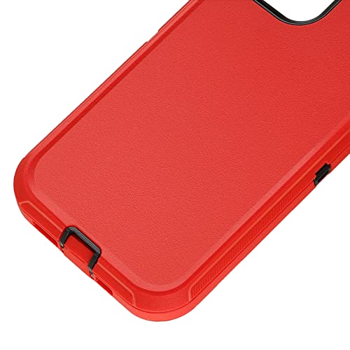 for iPhone 12 Case iPhone 12 Pro Case Shockproof Dropproof Heavy Duty 3 Layers Full Body Protection Phone Case for Apple iPhone 12 & 12 Pro 6.1 inches Red/Black