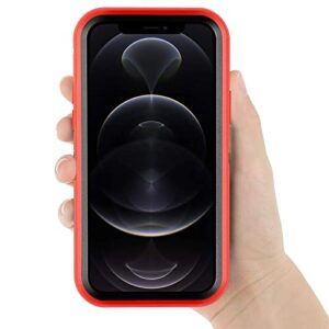 for iPhone 12 Case iPhone 12 Pro Case Shockproof Dropproof Heavy Duty 3 Layers Full Body Protection Phone Case for Apple iPhone 12 & 12 Pro 6.1 inches Red/Black