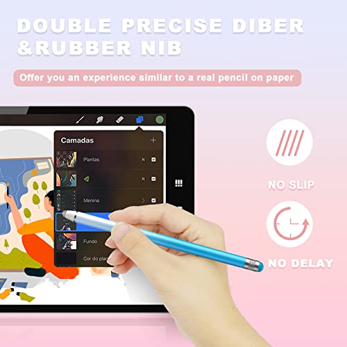 CPKEON Stylus Pens for Touch Screens (4 Pcs), Sensitivity Capacitive Stylus 2 in 1 Touch Screen Pen with 12 Extra Replaceable Tips for iPad iPhone Tablets Samsung Galaxy All Universal Touch Devices