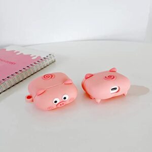 Cute Case for Airpods 3rd Generation 2021,Funny Kawaii Animal Pink Pig Cool Aesthetic 3D Cartoon Design Airpod 3 Soft Silicone Case Cover with Keychain for Women Men Teens Kids (New AirPods 3rd Gen)