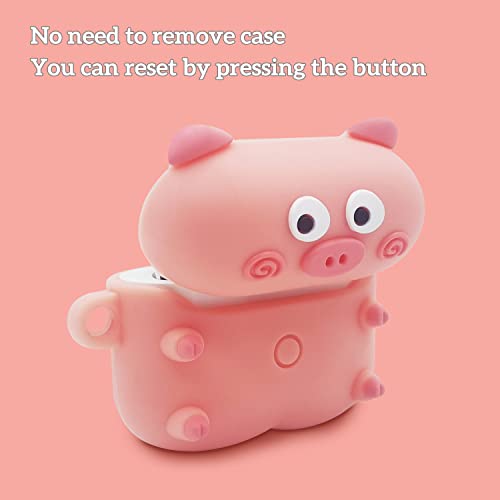 Cute Case for Airpods 3rd Generation 2021,Funny Kawaii Animal Pink Pig Cool Aesthetic 3D Cartoon Design Airpod 3 Soft Silicone Case Cover with Keychain for Women Men Teens Kids (New AirPods 3rd Gen)