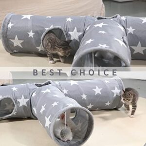 JanYoo Cat Tunnel Tube,Cat Tunnels for Indoor Cats 3 Way Collapsible Cat Interactive Toy,Rabbit Tunnel Toys Bunny Ferret Hideout