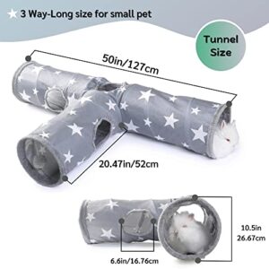 JanYoo Cat Tunnel Tube,Cat Tunnels for Indoor Cats 3 Way Collapsible Cat Interactive Toy,Rabbit Tunnel Toys Bunny Ferret Hideout