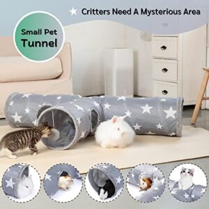 JanYoo Cat Tunnel Tube,Cat Tunnels for Indoor Cats 3 Way Collapsible Cat Interactive Toy,Rabbit Tunnel Toys Bunny Ferret Hideout