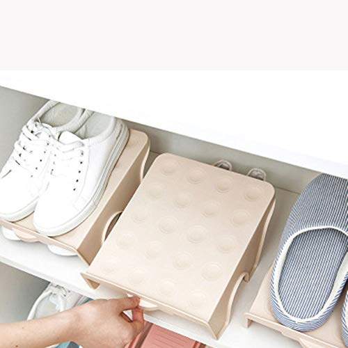 TAZSJG Household Storage Shoe Rack Double Shoe Support Plastic Integrated Simple Space Economy Simple Shoe Storage Rack (Color : C)