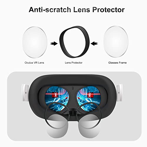 SUPERUS Lens Protector Compatible with Oculus/Meta Quest 2, Glasses Spacer - Anti-Scratch VR Accessories to Prevent Your Glasses from Scratching VR Lenses (Black)