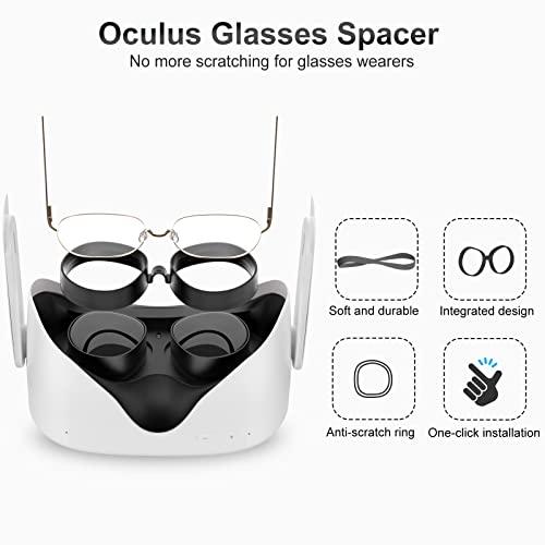 SUPERUS Lens Protector Compatible with Oculus/Meta Quest 2, Glasses Spacer - Anti-Scratch VR Accessories to Prevent Your Glasses from Scratching VR Lenses (Black)