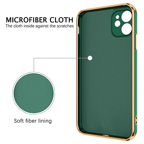 Telaso iPhone 11 Case, iPhone 11 Phone Case Electroplated iPhone 11 Case with 360° Ring Holder Kickstand Soft TPU Car Mount Supported Shockproof Protective Plating iPhone 11 Case Cover, Midnight Green